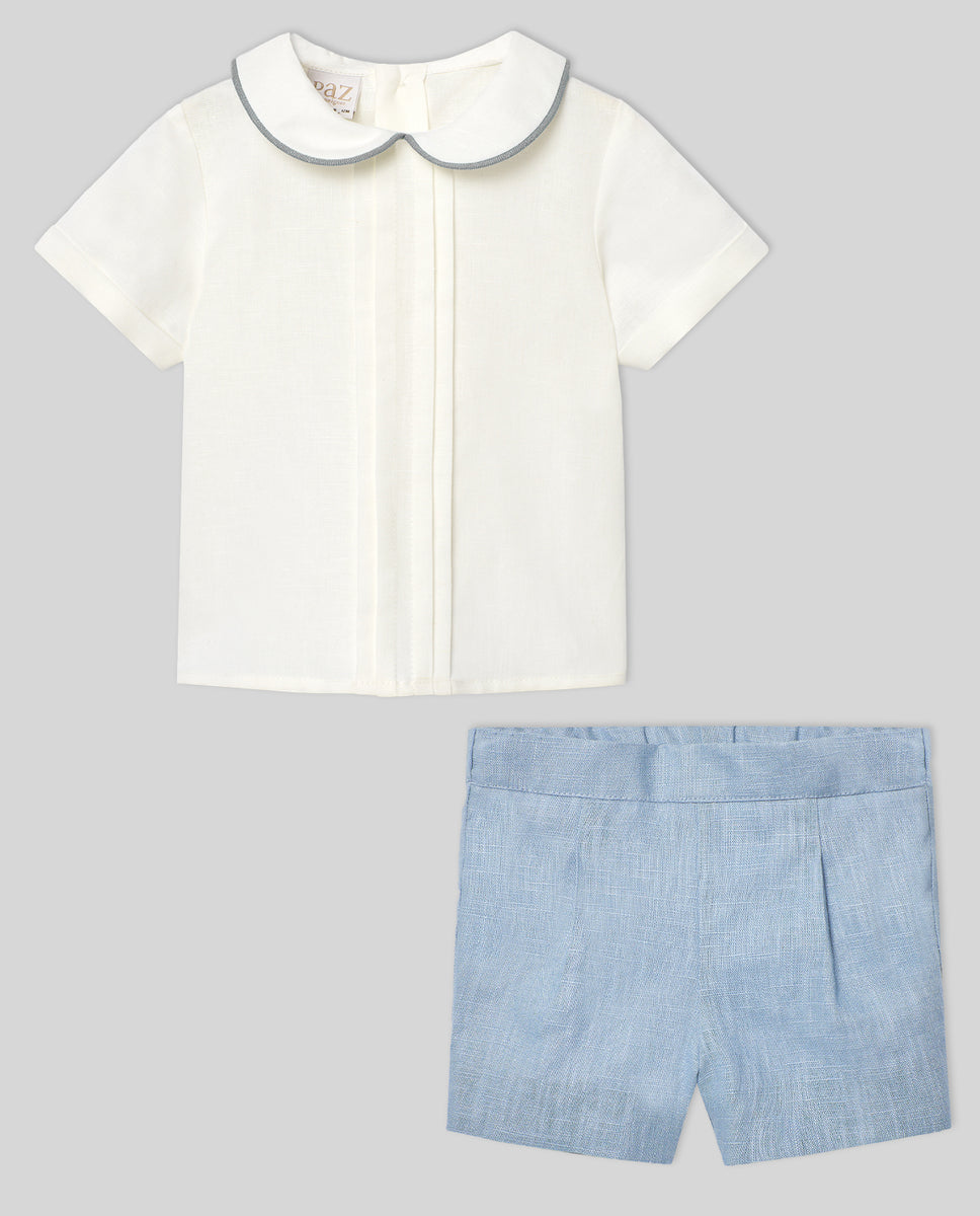 Ceremony White / Blue Set - Paz Rodriguez | The Itsy Bitsy Boutique